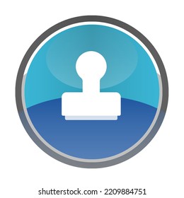Stamper Blue Button Flat Style Stock Illustration 2209884751 | Shutterstock