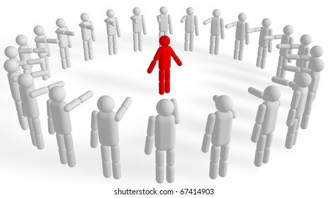 3d Leadership Standing Out Crowd Individuality Stock Vector (Royalty ...
