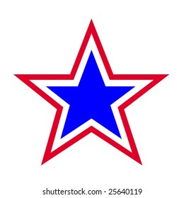 Watercolor Grunge Blue Star On White Stock Illustration 446264530