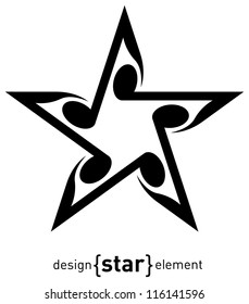 Star Wavy Notes Design Element Stock Illustration 116141596