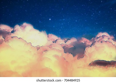 Night Sky Brush Strokes Background Vector Stock Vector (Royalty Free ...