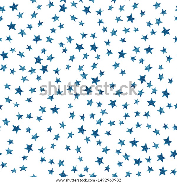 Starry Sky Seamless Pattern Blue Monochrome Stock Illustration ...