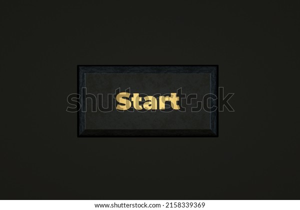 Start Button Over Black Background 3d Stock Illustration 2158339369 ...
