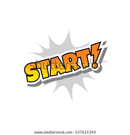 Start Comic Speech Bubble Cartoon Game Stock Illustration 537621343 ...