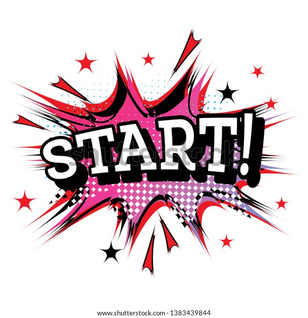Start Comic Text Pop Art Style 库存插图 1383439844 | Shutterstock