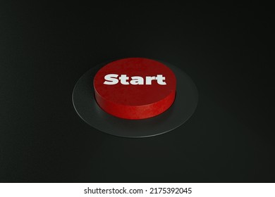 Start Red Button Over Black Background Stock Illustration 2175392045 ...
