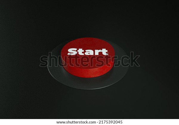 Start Red Button Over Black Background Stock Illustration 2175392045 ...