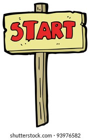 Start Sign Cartoon Raster Version Stock Illustration 93702193 ...