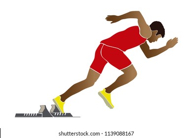 Start Sprinter Runner Starting Blocks Vector Stock Illustration 1139088167