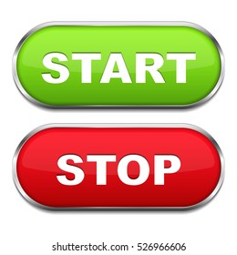 Green Button Start Red Stop Download Stock Vector (Royalty Free) 1022872651