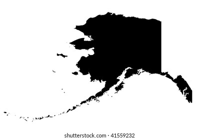 Vektor Stok Alaska Map On White Background Vector (Tanpa Royalti ...