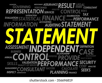 Statement Word Cloud Business Concept Stock Illustration 356696819 ...