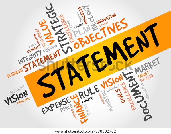 Statement Word Cloud Business Concept Stock Illustration 378302782