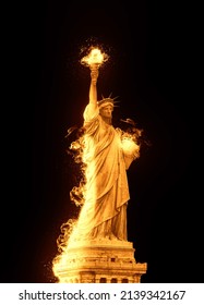 Statue Liberty Burning Fire Isolated On Stock Illustration 2139342167 ...