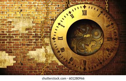 Steampunk Clock Design Stock Illustration 601280966 | Shutterstock