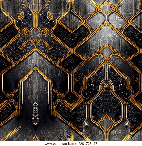 Steampunk Dieselpunk Seamless Pattern Od Wires Stock Illustration ...