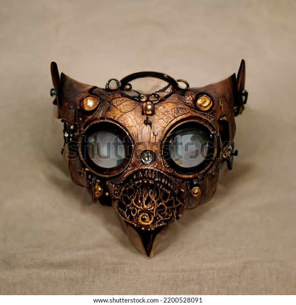 Steampunk Mask Half Face Mask Stock Illustration 2200528091 | Shutterstock