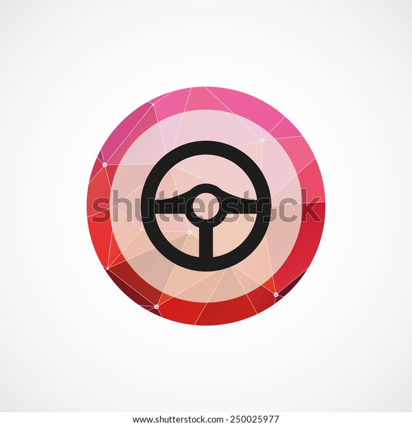 Steering Wheel Circle Pink Triangle Background Stock Illustration ...