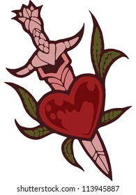 Stencil Heart Dagger Through Stock Illustration 113945887 | Shutterstock
