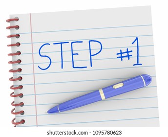 Step 1 First Beginning Action Notebook Stock Illustration 1095780623 ...