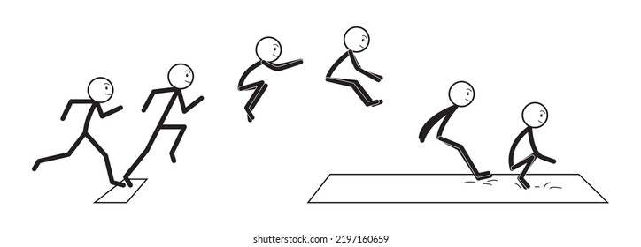 Step By Step Do Long Jump Stock Illustration 2197160659 | Shutterstock