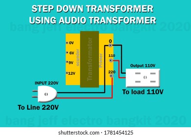 Step Down Trnsformer Using Audio Amplifier Stock Illustration ...