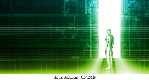 Stepping Into Future Business Technology Concept Stock Illustration ...