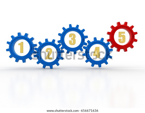Steps 1 5 Numbers Gears Process Stock Illustration 656671636 Steps 1 5 Numbers Gears Process Stock Illustration 656671636