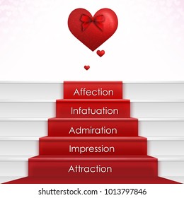 Steps Falling Love Process Hearts Stairs Stock Illustration 1013797846 ...