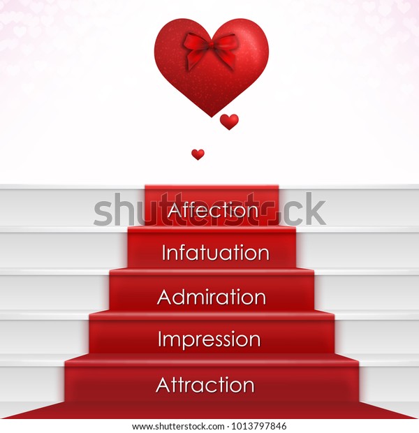 Steps Falling Love Process Hearts Stairs Stock Illustration 1013797846 ...