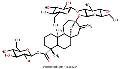 Stevioside Structural Formula Extremely Sweet Compound: ilustración de ...