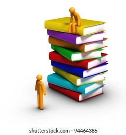 Stick Figure Sitting On Stack Books: ilustración de stock 94464385 ...