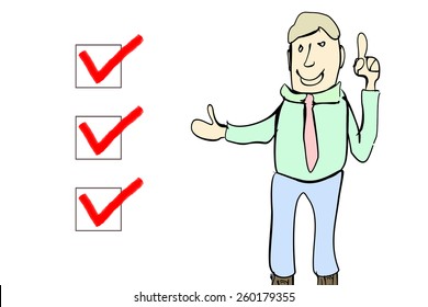 Stick Figures Presented Checked Off List Stock Illustration 260179355 ...