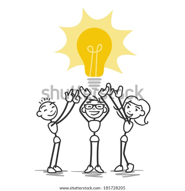 Stick Man Group Collaborating Stick Figures Stock Illustration 185728205