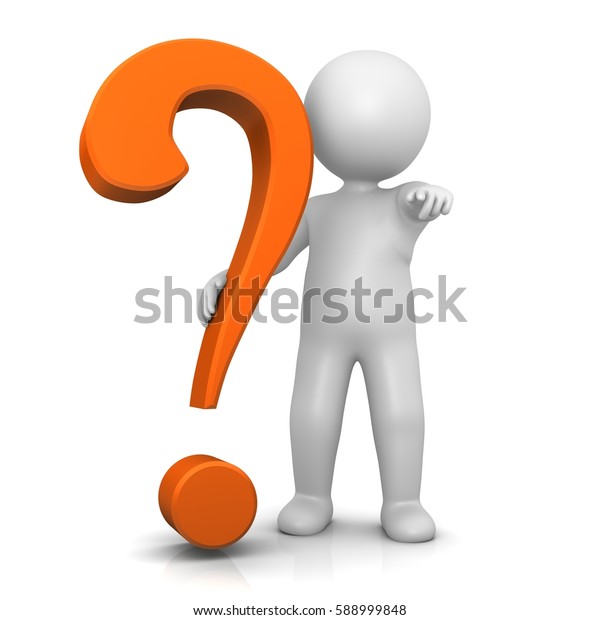 Stickman Question Mark 3d Orange Isolated Stock Illustration 588999848 ...