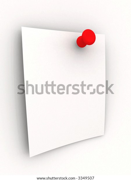 Sticky Note Red Pin Stock Illustration 3349507