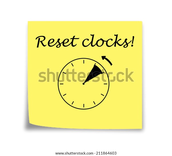 Sticky Note Reminder Set Clocks Back Stock Illustration 211864603 ...