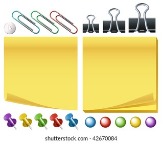 Sticky Notes Pins Clips Stock Illustration 42670084 | Shutterstock