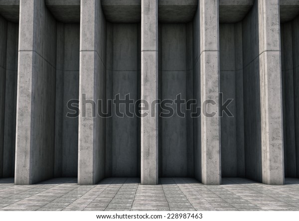 Stone Wall Columns Stock Illustration 228987463