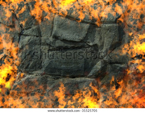 Stone Wall On Fire Background Stock Illustration 31525705 | Shutterstock
