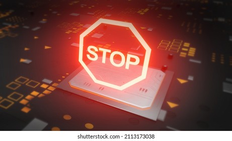 Stop Button On Red Hot Motherboard Stock Illustration 2113173038 ...