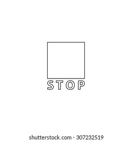 Stop Button Outline Black Simple Symbol Stock Illustration 307232519 ...
