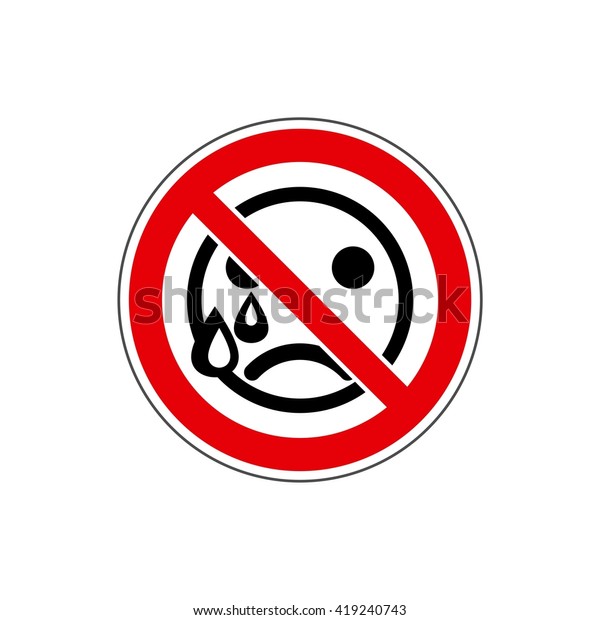 Stop Do Not Cry Sign Icon Stock Illustration 419240743