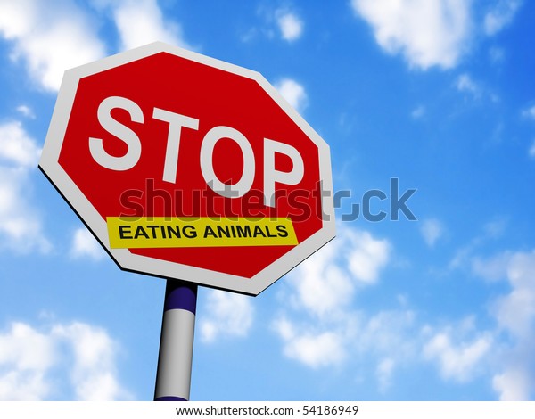 Stop Eating Animals Stock Illustration 54186949