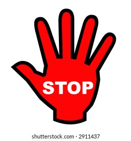 Open Hand Raised Stop Sign Painted Stock Illustration 1547710538
