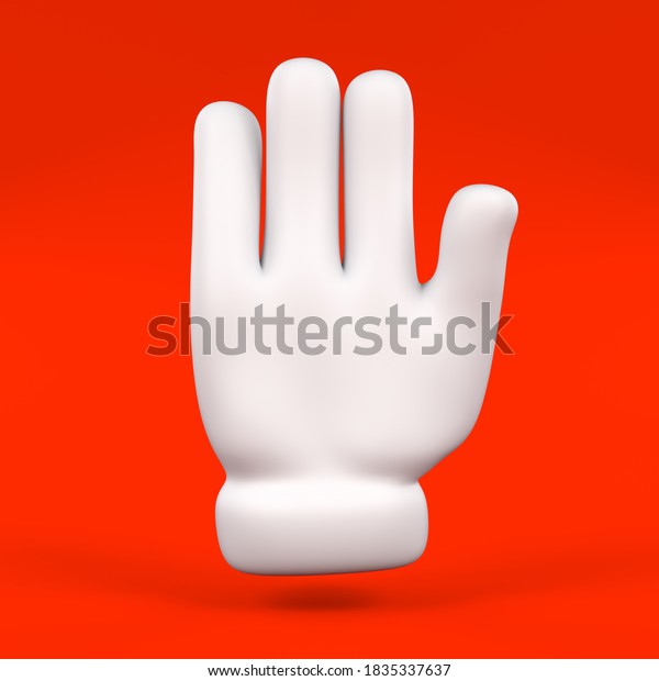 Stop Hand Gestureon On Red Background Stock Illustration 1835337637 ...