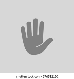 Stop Hand Flat Simple Blue Pictogram Stock Illustration 626504399