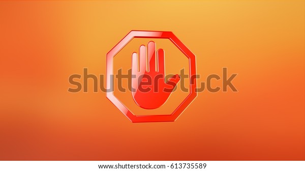 Stop Hand Red 3d Rendering Stock Illustration 613735589 | Shutterstock