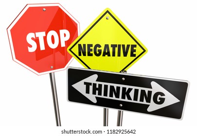 Stop Negative Thinking Bad Thoughts Warning Stock Illustration 1182925642