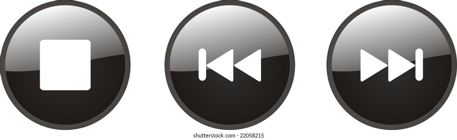 Stop Rewind Button Vector Stock Vector (Royalty Free) 22057831 ...